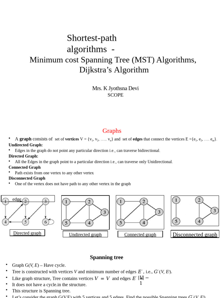 18 Minimum Cost Spanning Tree Kruskals Algorithm Pdf Graph Theory Discrete Mathematics
