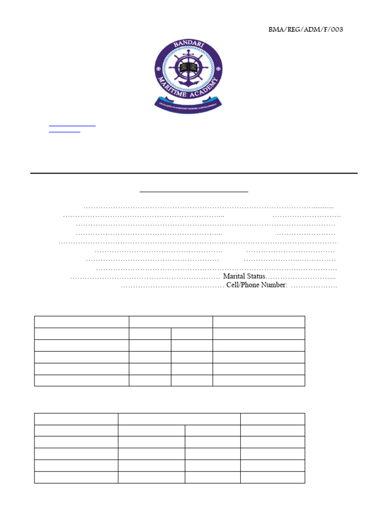 BMA Student Application Form1 | PDF