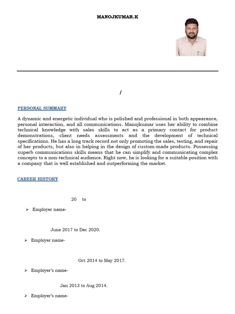 Share Manoj RESUME 11 | PDF | Business Economics | Human Communication