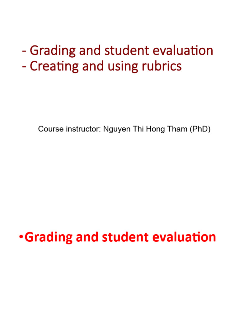 Grading Student Evaluation Rubrics Pdf Rubric Academic Inference