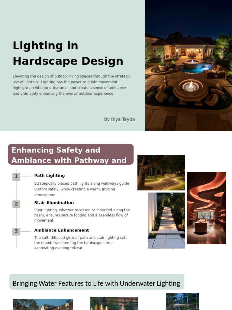 Lighting in Hardscape Riya | PDF | Lighting | Efficient Energy Use