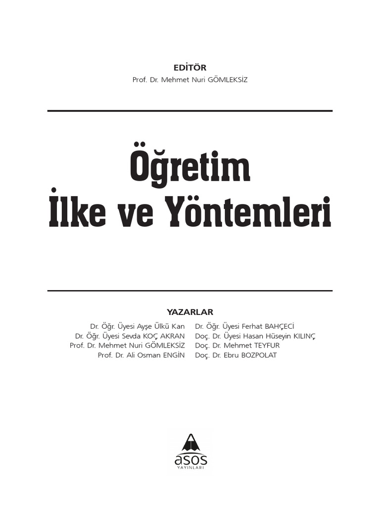 Ogretim Ilke Ve Yontemleri | PDF