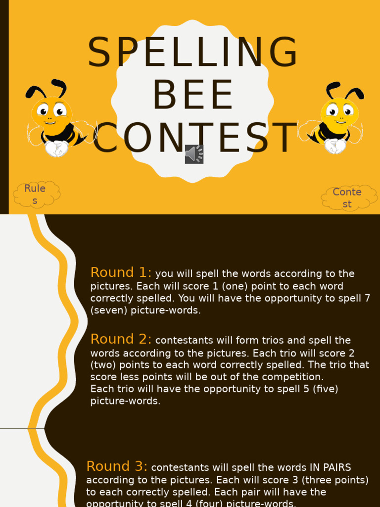 Spelling Bee Contest Flashcards Picture Description Exercises 103307 ...