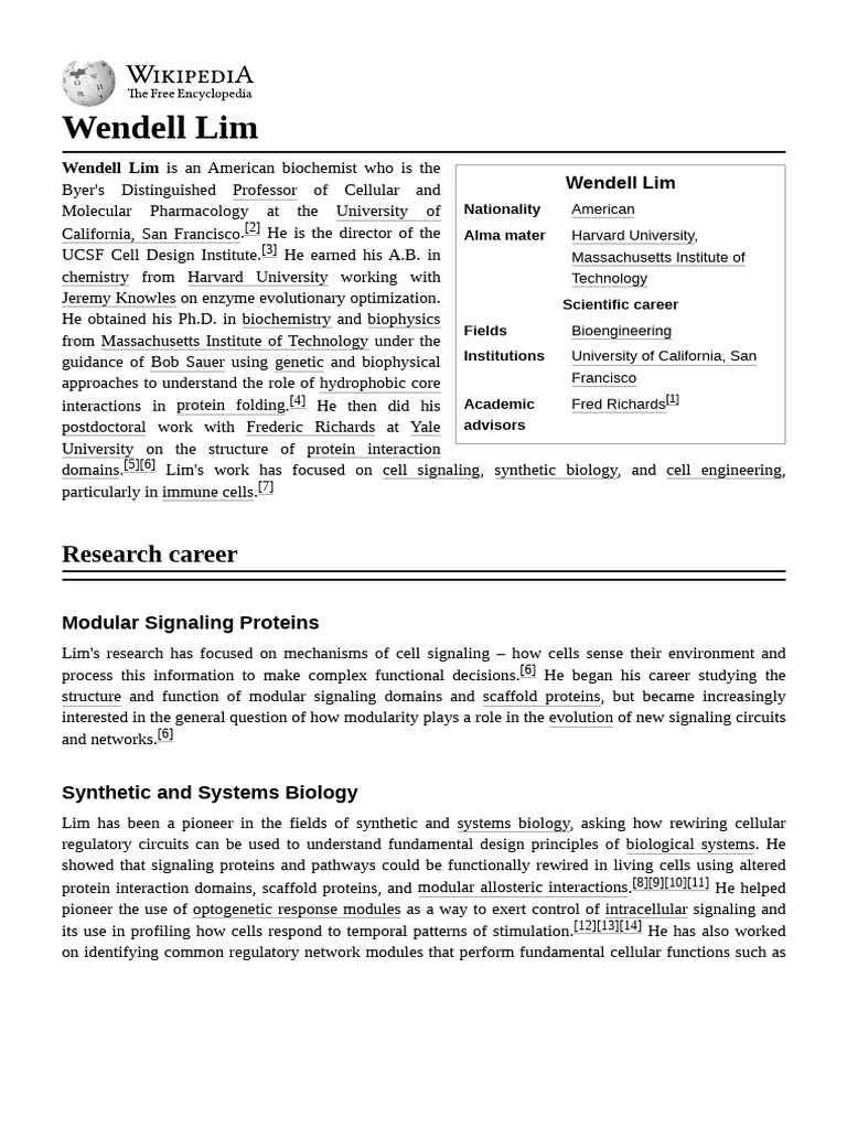 Wendell_Lim | PDF | Biotechnology | Life Sciences
