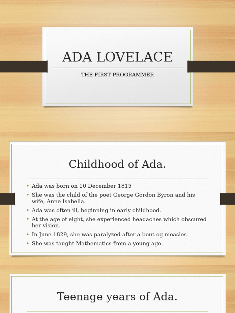 Ada Lovelace Powerpoint | PDF | Computing | Computer Science
