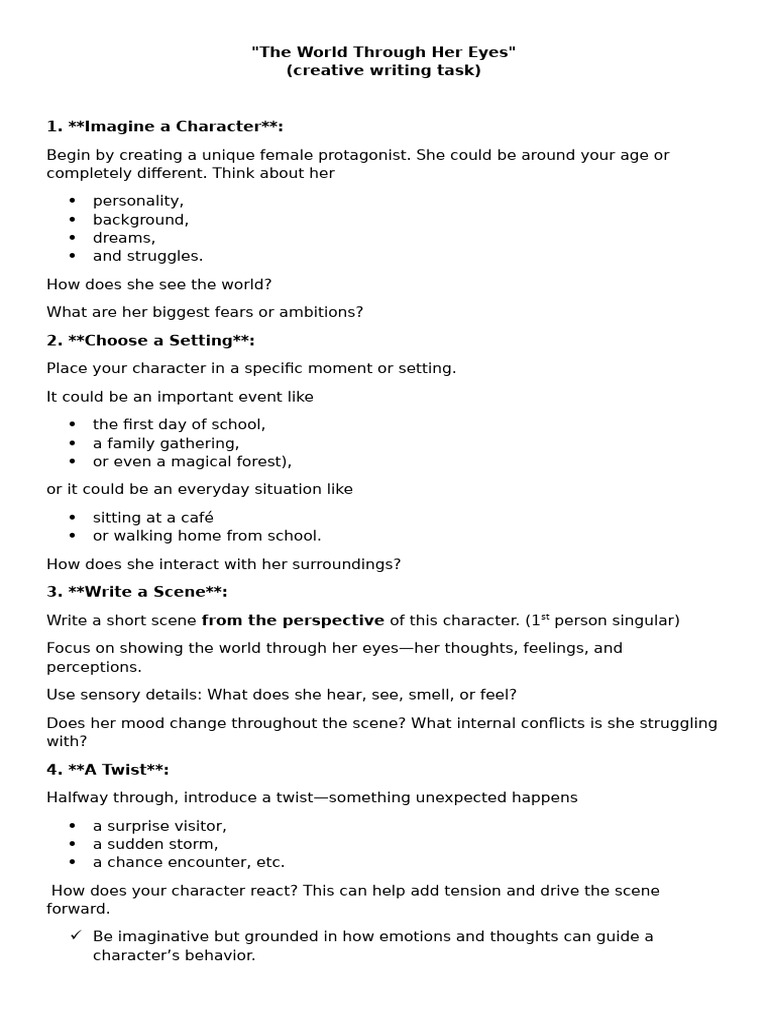 creative writing task ESL | PDF