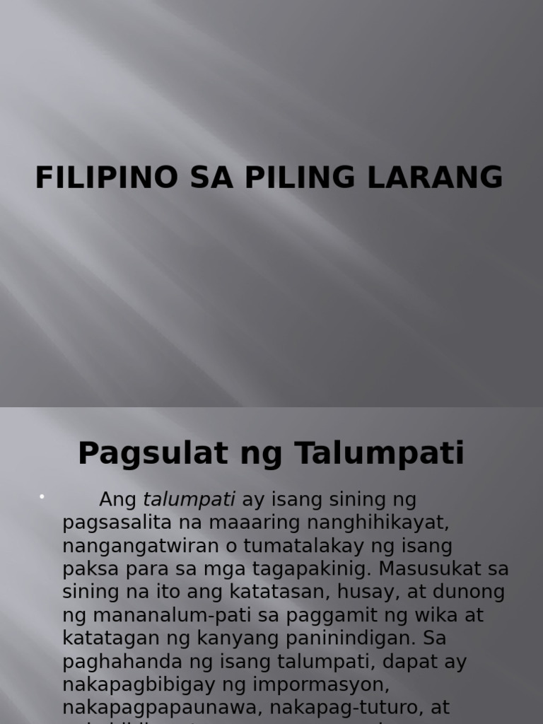 Pagsulat NG Talumpati | PDF