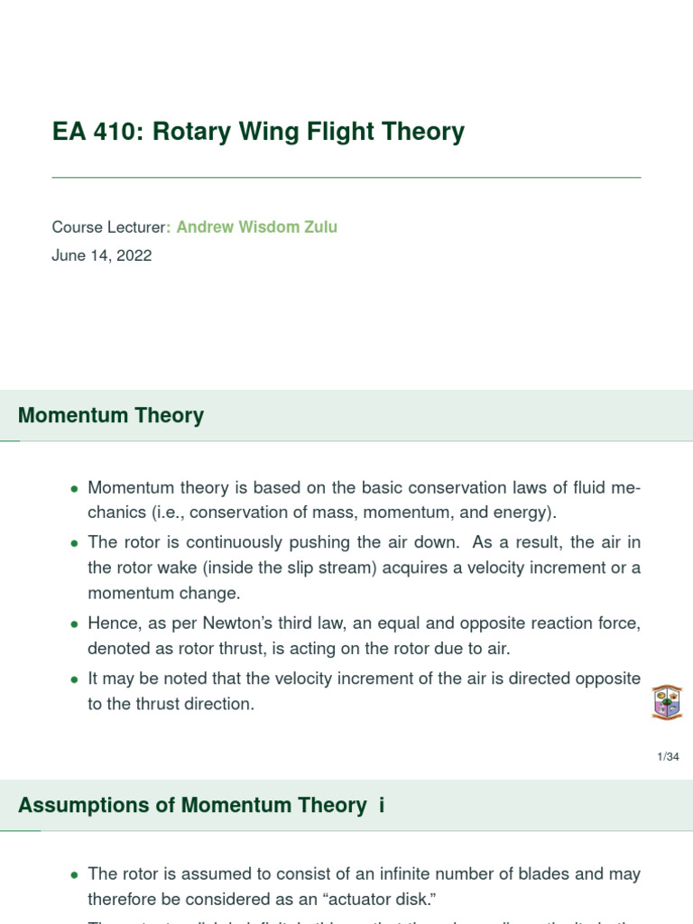 EA_410_Rotary_Wing_Flight_Theory | PDF | Helicopter | Helicopter Rotor