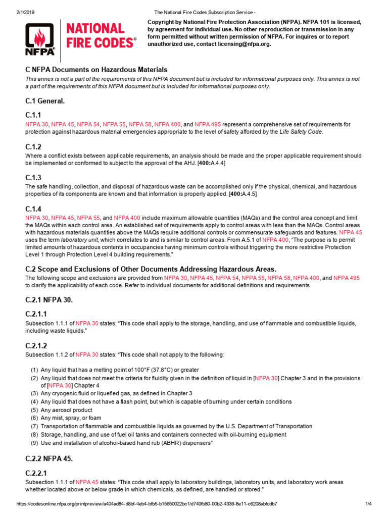 Annex C NFPA Documents On Hazardous Materials | PDF | Natural Gas | Fuels