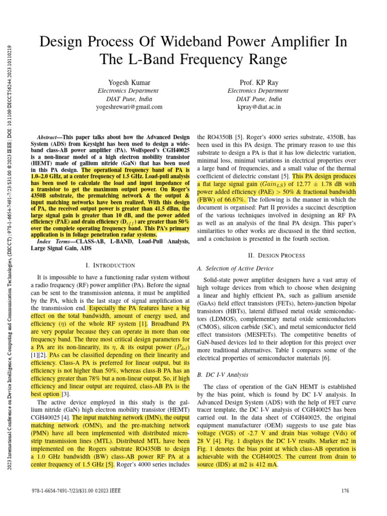 2023 Design_Process_of_Wideband_Power_Amplifier_In_The_L-Band_Frequency_Range | PDF | Amplifier ...