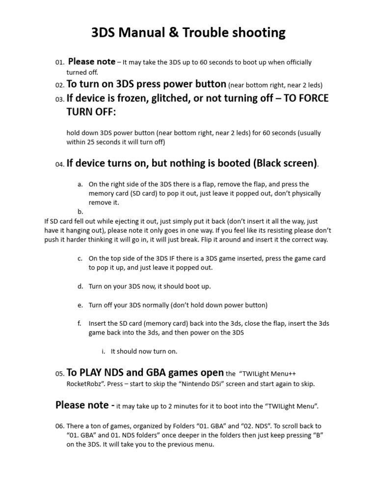 3DS & XL Manual | PDF | Directory (Computing) | Nintendo