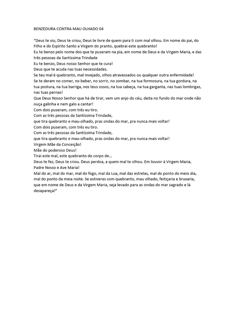 Benzedura Contra Mau Olhado 04 | PDF