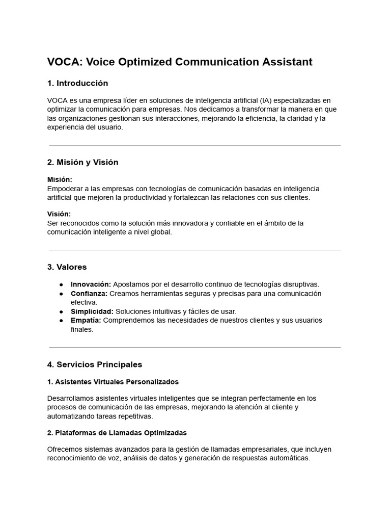 VOCA - Voice Optimized Communication Assistant | PDF | Inteligencia ...
