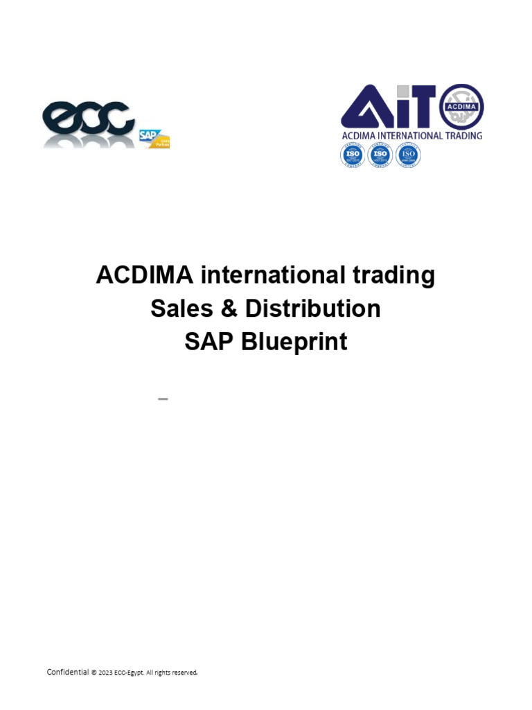 Acdima SD - Sap - Blueprint v.1.0 03.10.2023 | PDF | Pricing | Business ...