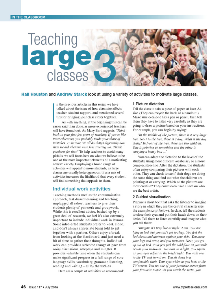 Teaching large class_3 | PDF | Teachers | Language Education