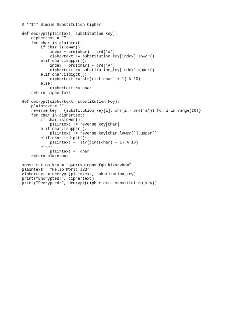 1 Simple Substitution Cipher | PDF