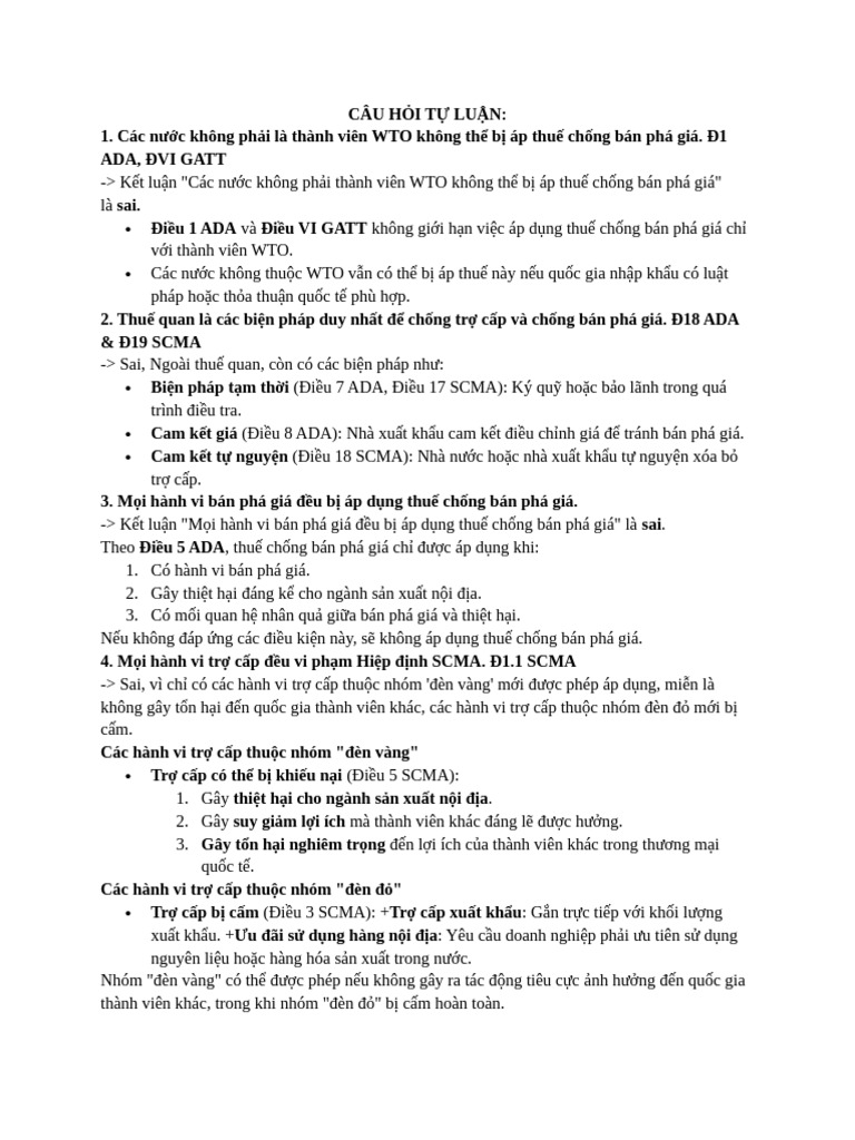 CÂU HỎI LUẬT KDQT | PDF