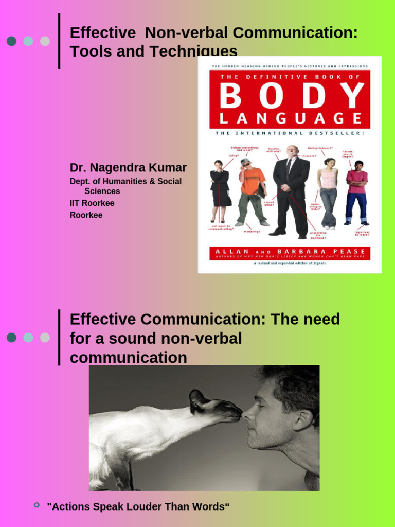 Effective Non-Verbal Communication | PDF | Nonverbal Communication ...