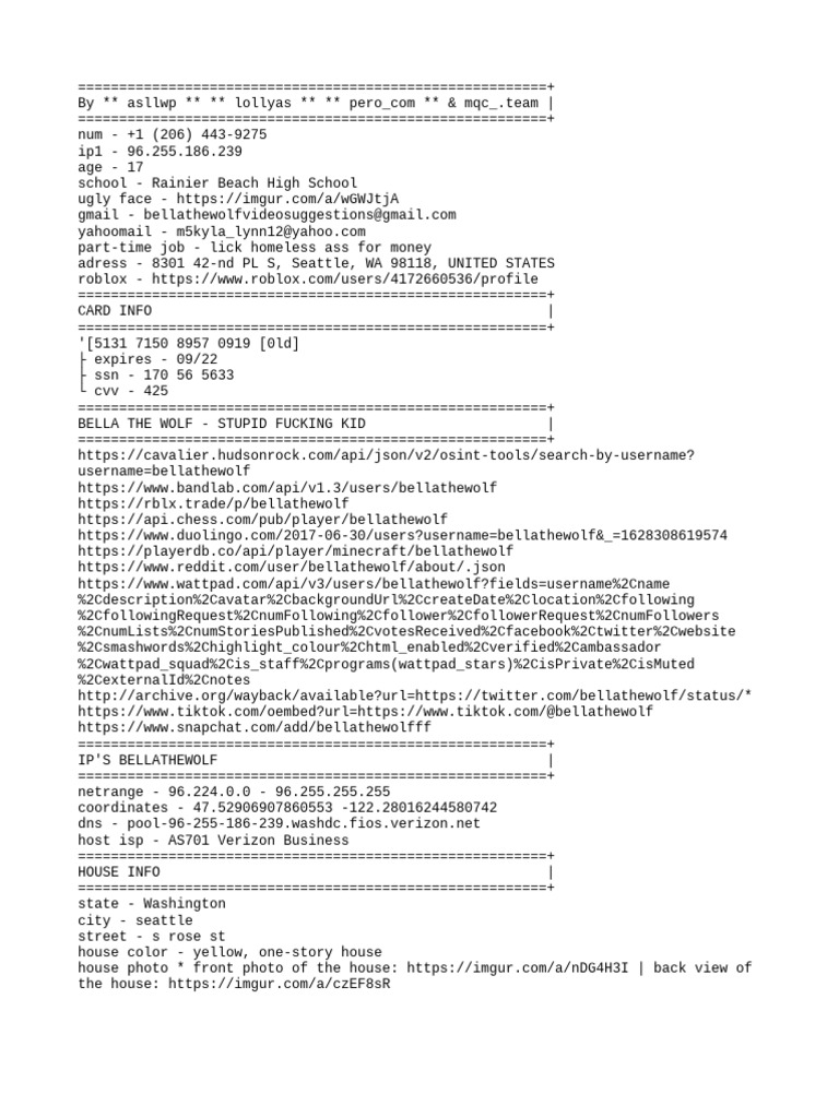 Bellathewolf | PDF | Internet