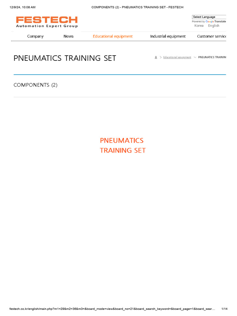 COMPONENTS (2) - PNEUMATICS TRAINING SET - Additional Parts FESTECH | PDF