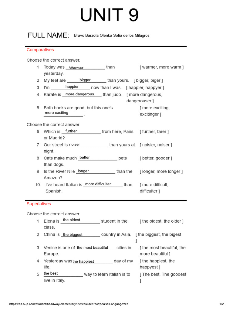 Unit 9 - Test Bravo Barzola Olenka | PDF