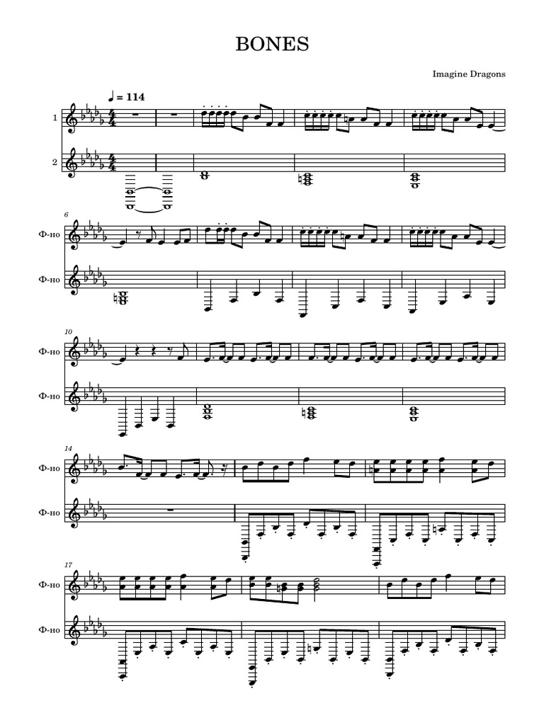 Imagine Dragons - Bones Cosmic PIANO | PDF