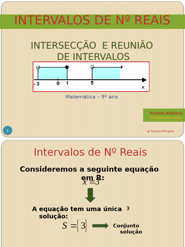 Revisões Do 3º Ciclo - Intervalos de Números Reais. | PDF | Matemática ...
