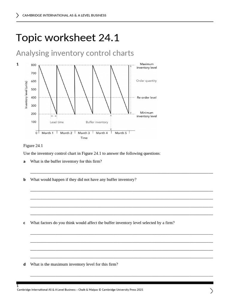 ASAL Business Worksheet 24.1 | PDF | Inventory | Logistics