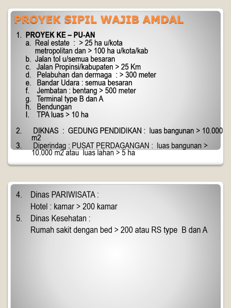 Proyek Sipil Wajib AMDAl | PDF