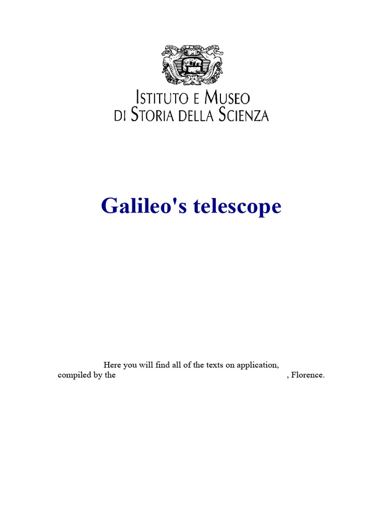Complete Texts | PDF | Galileo Galilei | Optics