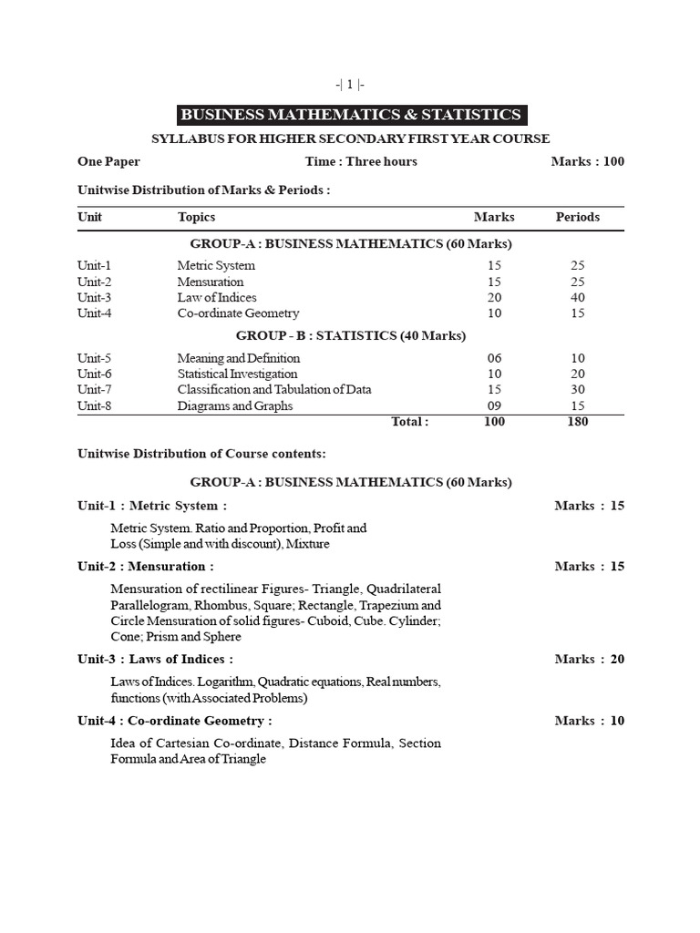 Business Mathematics Statistics | PDF | Elementary Geometry | Euclidean ...