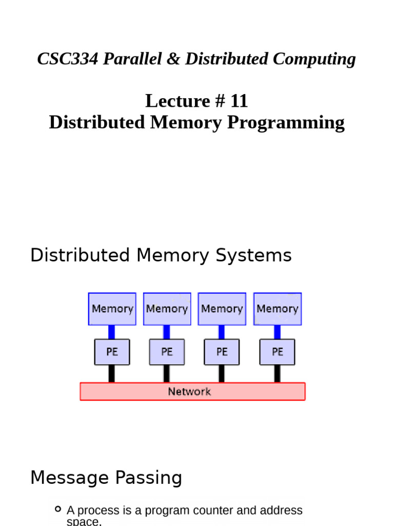 Lecture 11 Distributed Memory Programming | PDF | Message Passing ...