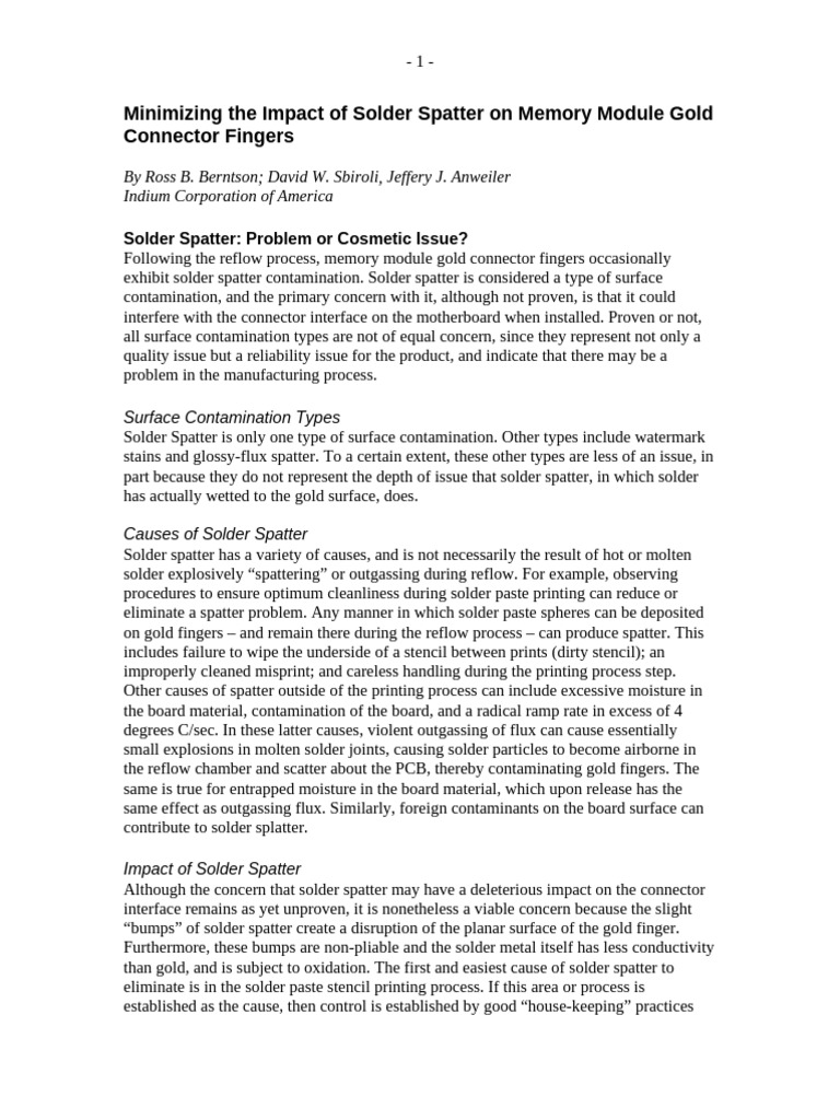 ICA Solder Spatter Article Customers | PDF | Soldering | Solder