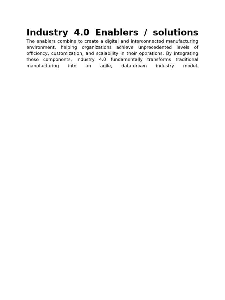 Industry 4.0 Enablers and Solutions | PDF | Internet Of Things | Cloud Computing