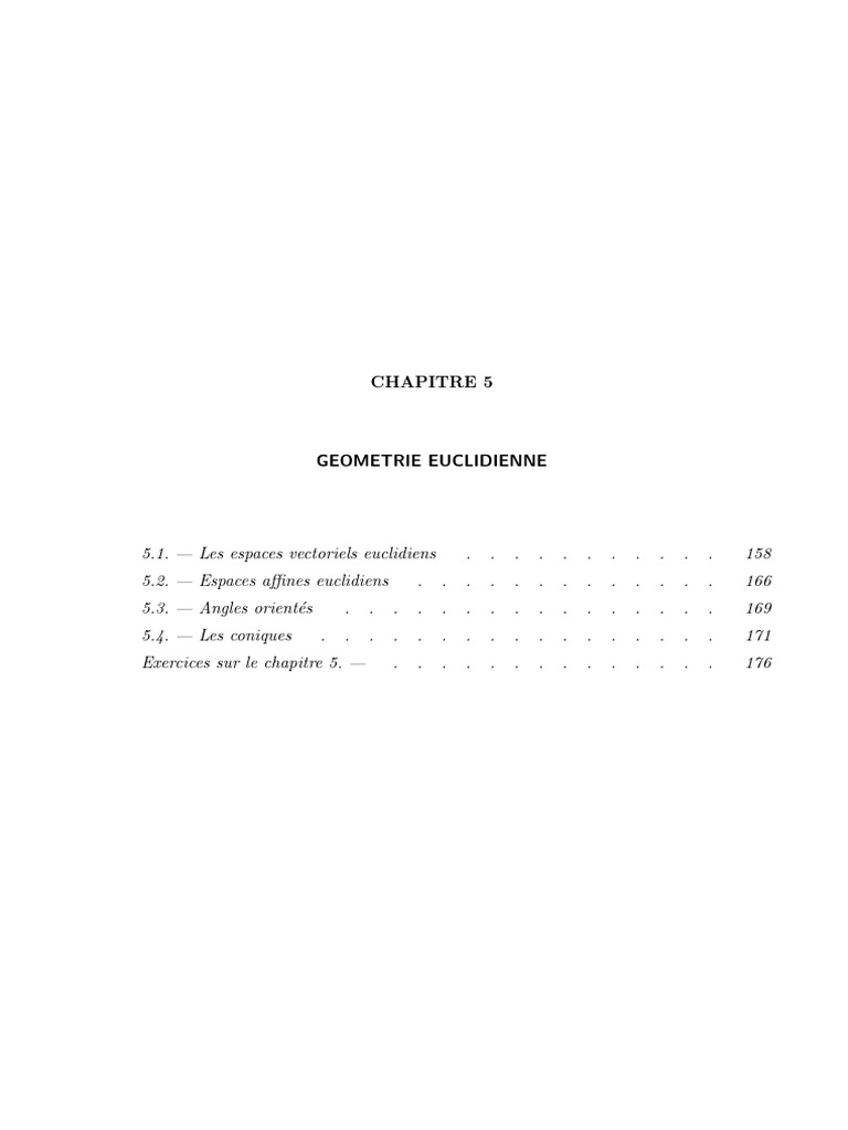 Chapitre 5 : Géométrie Euclidienne | PDF | Base (algèbre linéaire ...