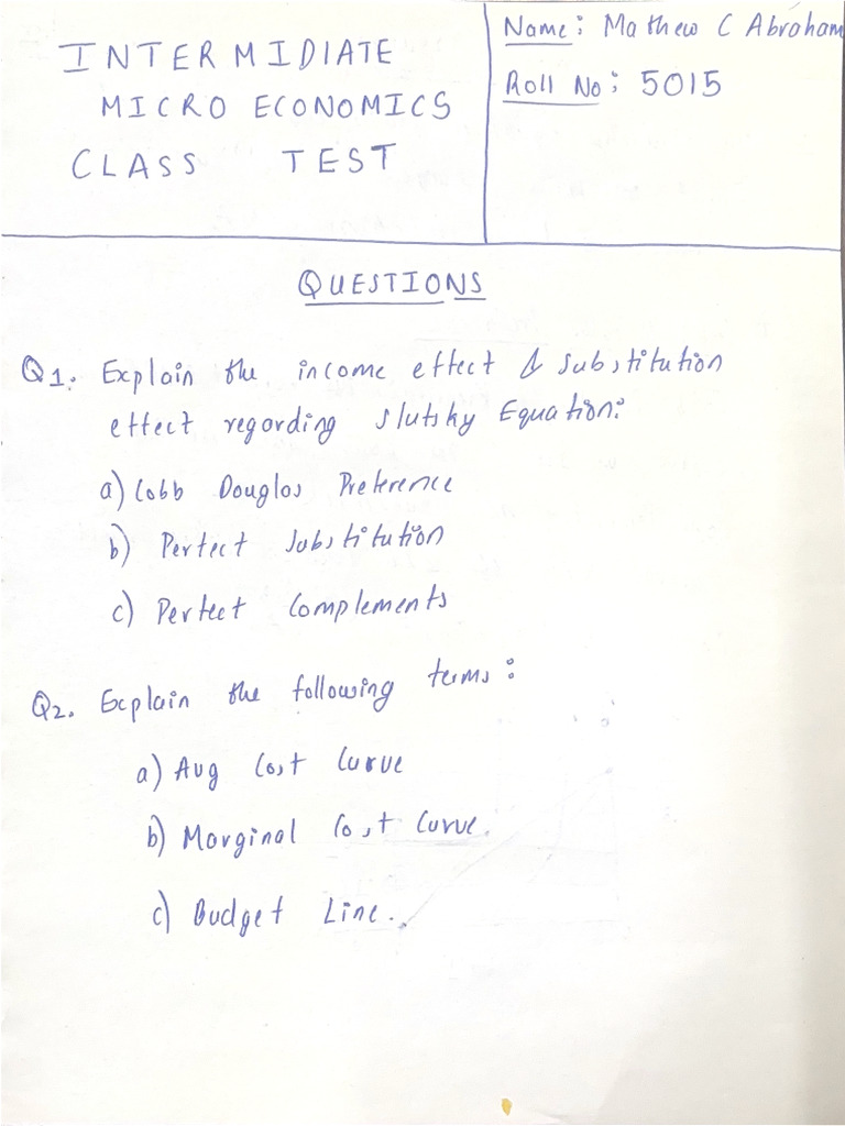 Exam - Intermediate Micro | PDF
