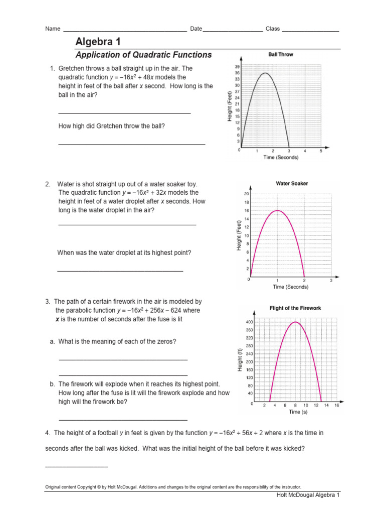 LOG 11C - Application of Quadratic Functions (1 Page) | PDF