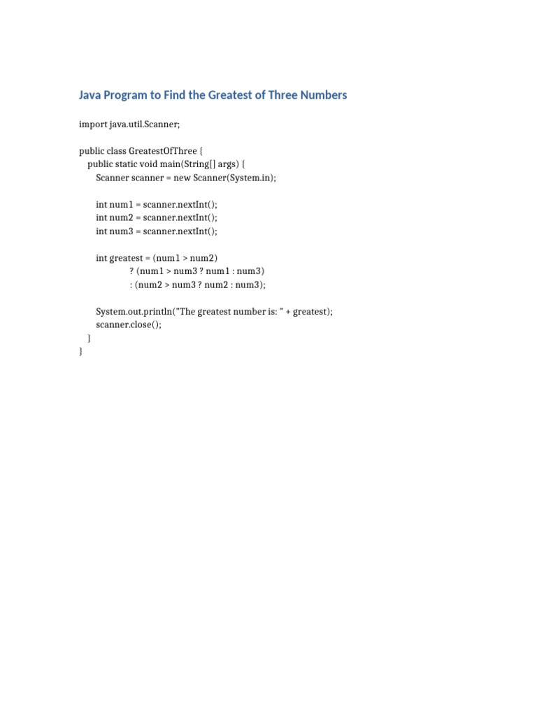 Greatest of Three | PDF