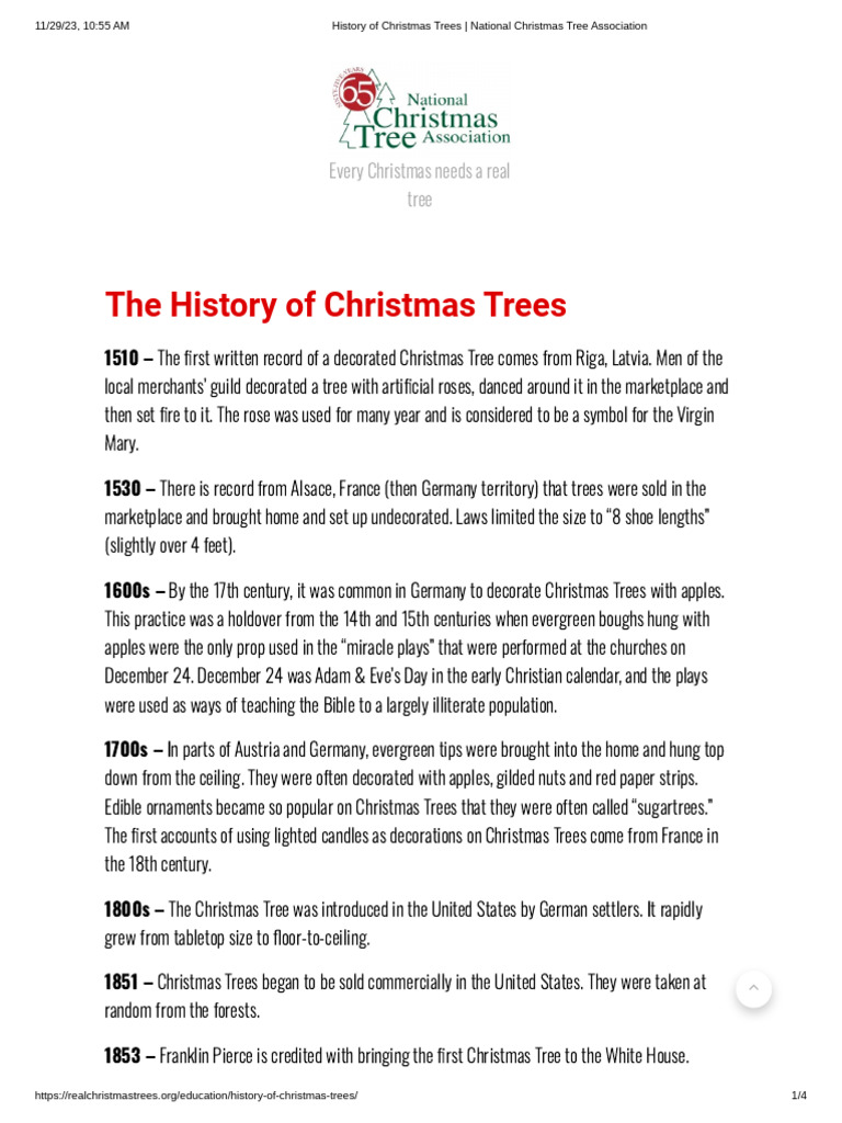History of Christmas Trees _ National Christmas Tree Association | PDF ...