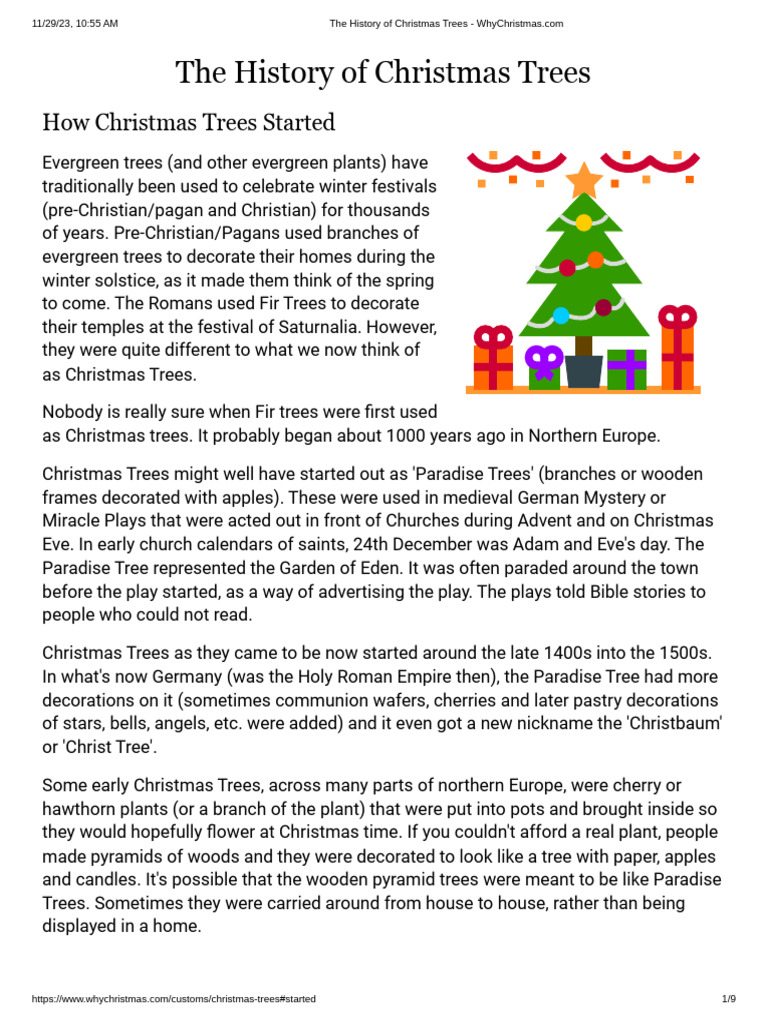 History of Christmas Trees Explained | PDF | Christmas Tree | Christmas