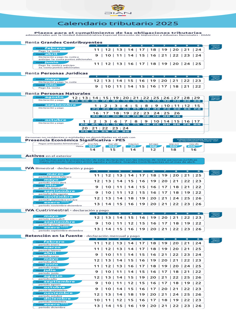 Calendario Tributario 2025 | PDF | Mercado (economía) | Gobierno