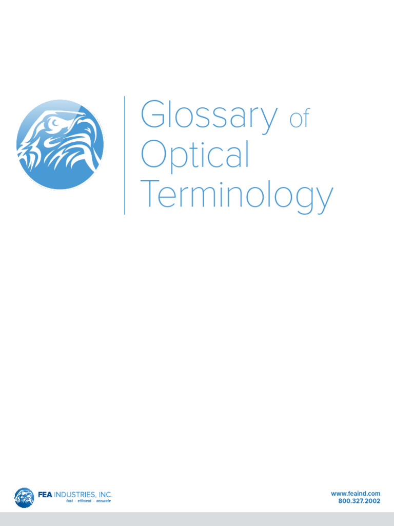 Optical Glossary | PDF | Optics | Electromagnetic Radiation