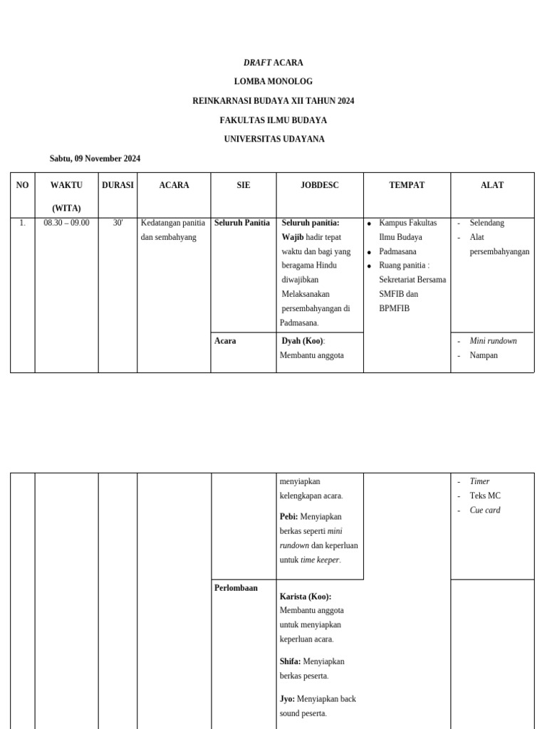 Draft Lomba Monolog 2024 | PDF