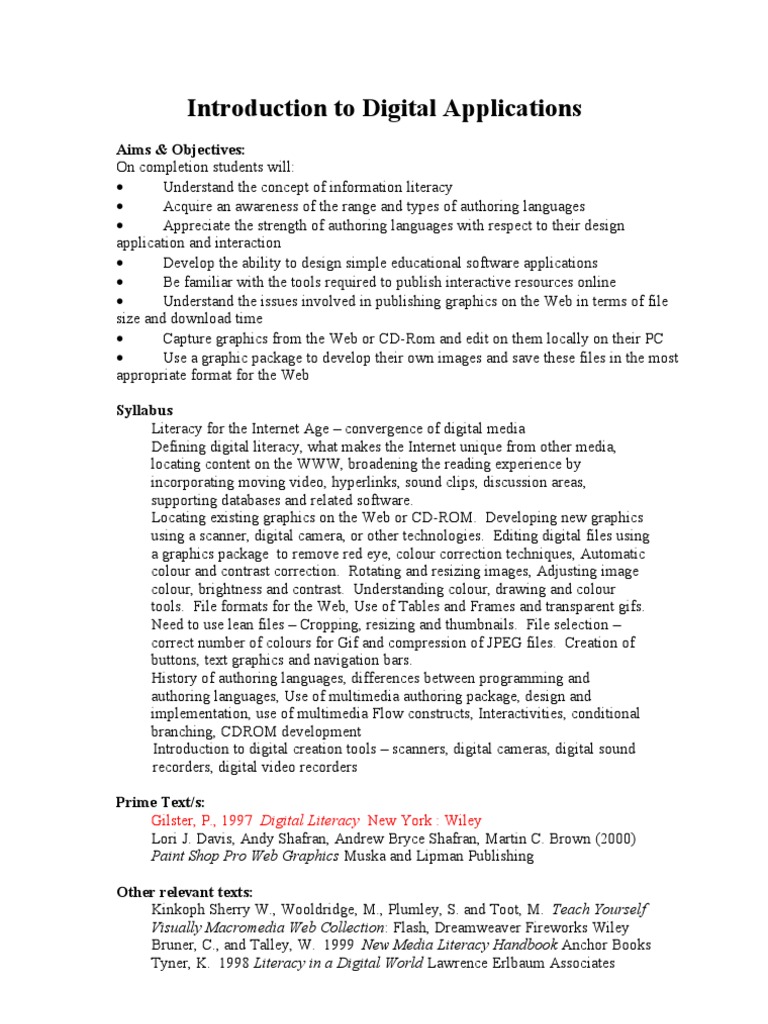 Introduction To Digital Applications | PDF | Graphics | Multimedia