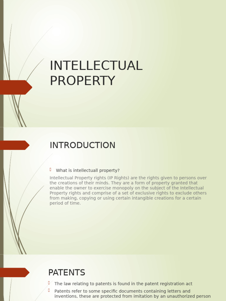 Intellectual Property | PDF | Trademark | Intellectual Property