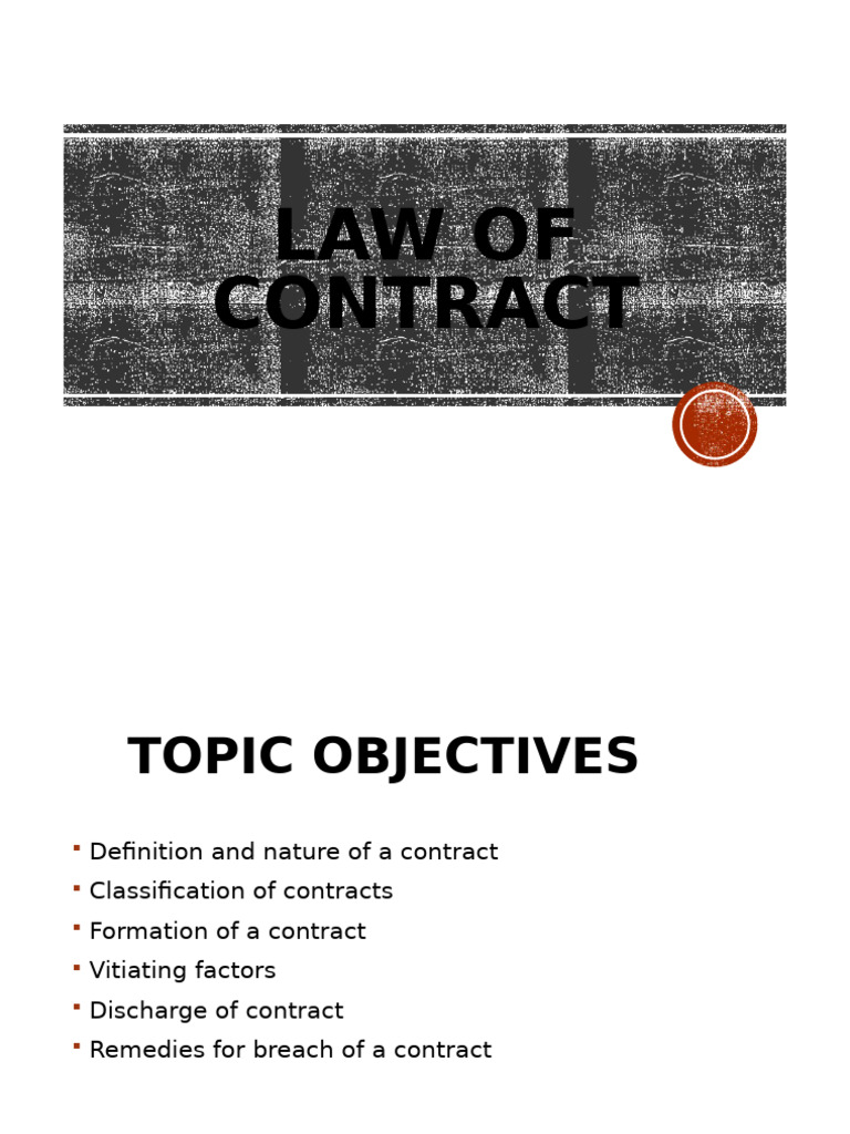 Law of Contract | PDF | Consideration | Offer And Acceptance