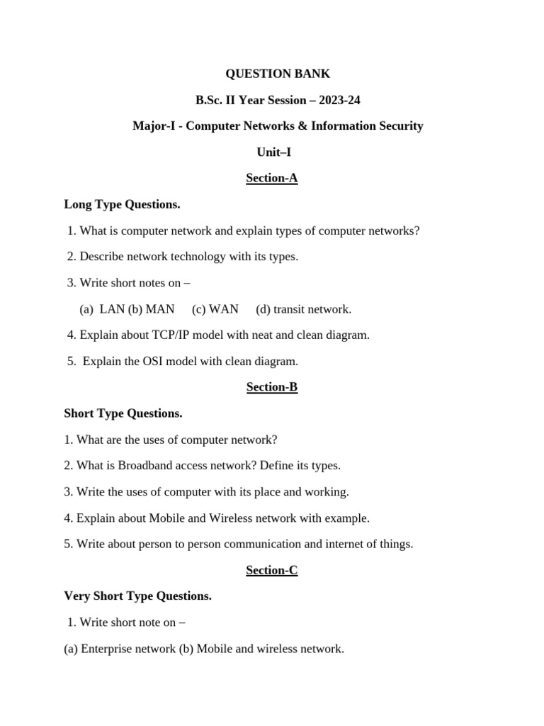 BCA II Computer Networks & Information Security | PDF | Computer Network | Transmission Medium
