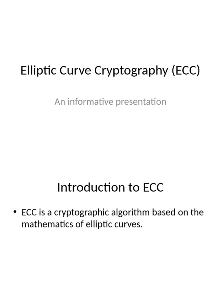 Elliptic Curve Cryptography (ECC) | PDF