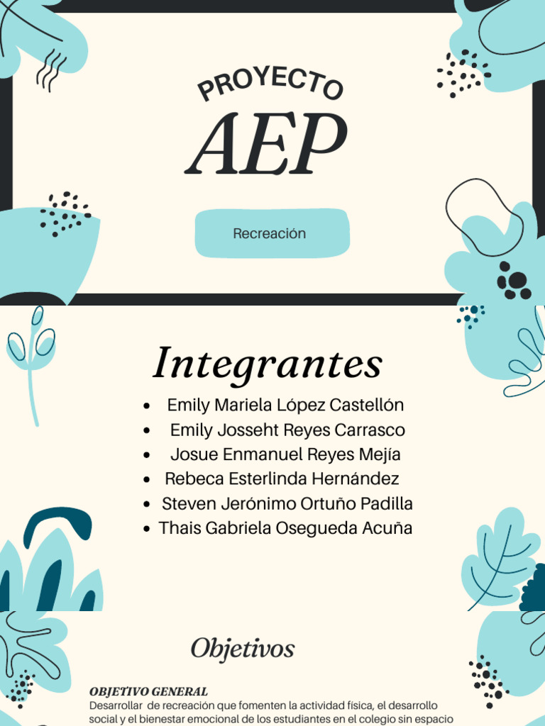 Proyecto de AEP(Diapositiva).pdf | PDF | Recreación | Cognición