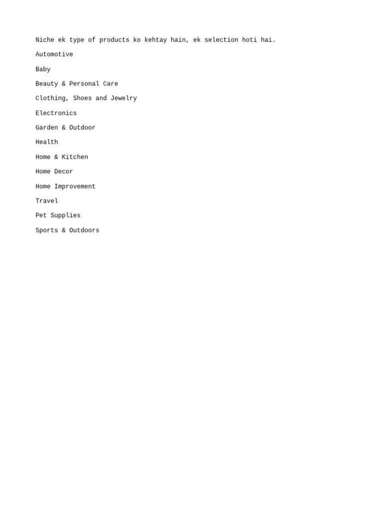 List of Niches | PDF